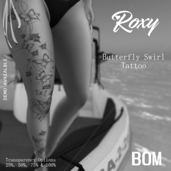 Second Life Marketplace - DEMO - ROXY - BUTTERFLY SWIRLS - BOM TATTOO